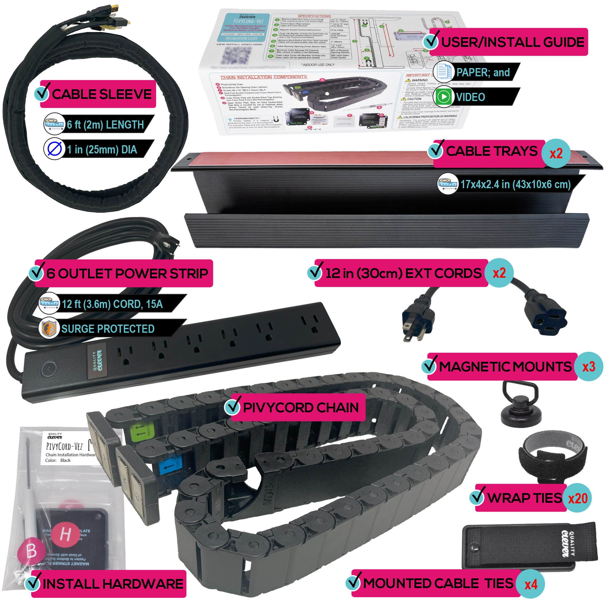 PivyCord-Vez Flexible Raceway Cable Management System for Variable Hei ...